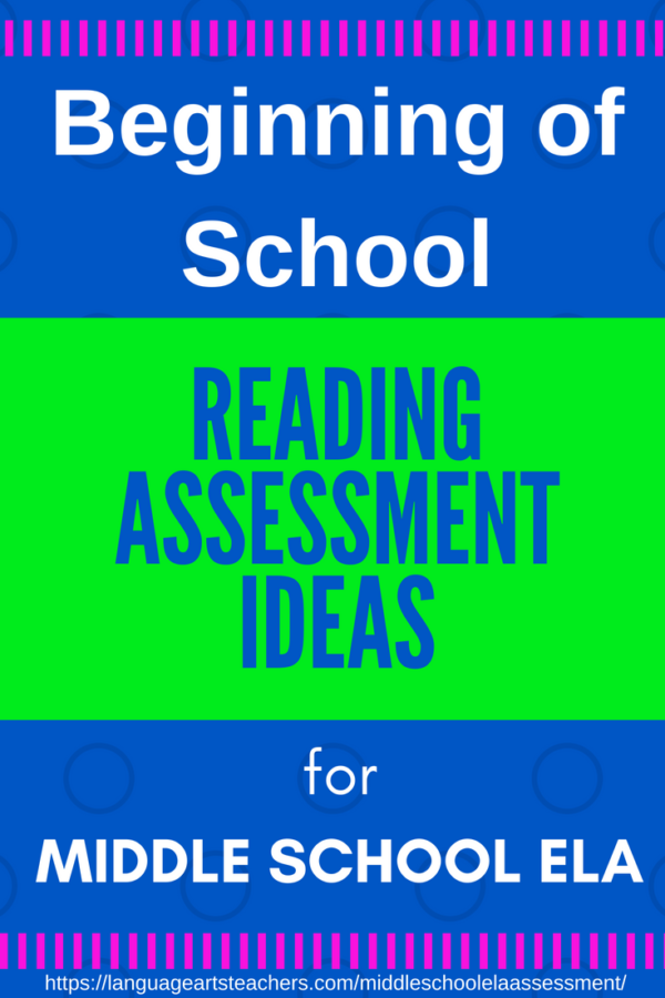 Beginning of School Year Assessment Ideas for Middle School ELA ...