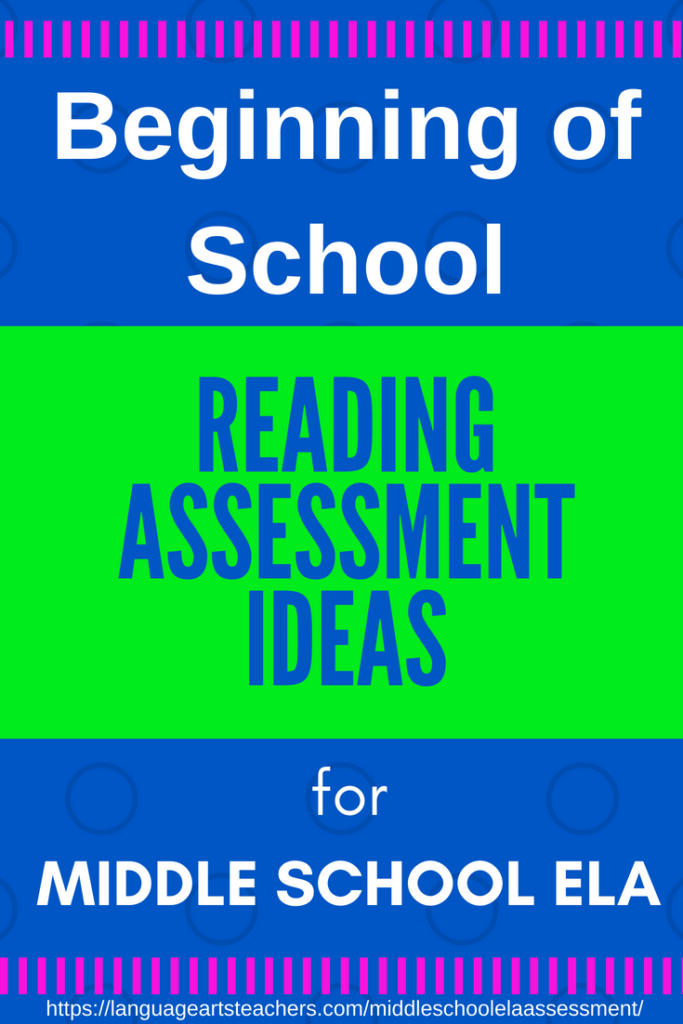 Beginning of School Year Assessment Ideas for Middle School ELA ...