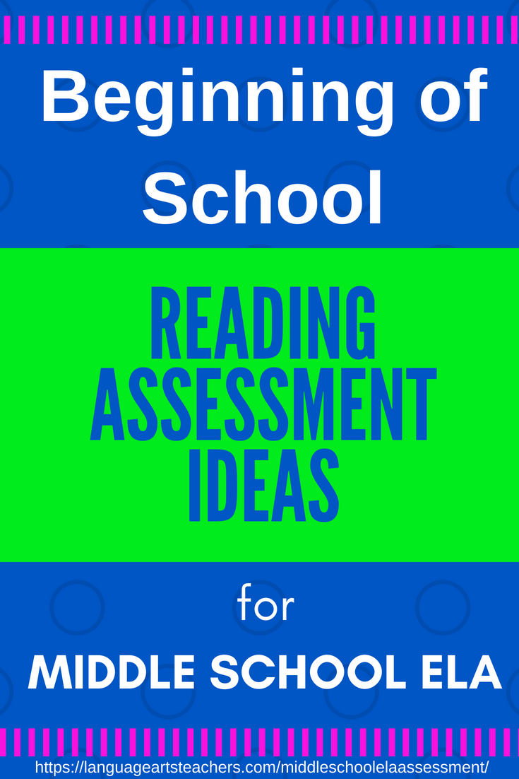 Beginning of School Year Assessment Ideas for Middle School ELA ...