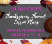 Thanksgiving Themed Lesson Plans for Middle School English / Language ...