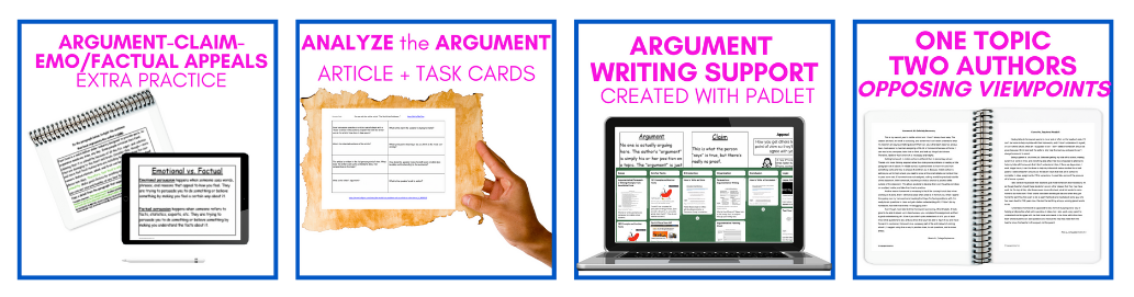 Elements of Argument & Persuasion Mini-Lessons for Middle School ...