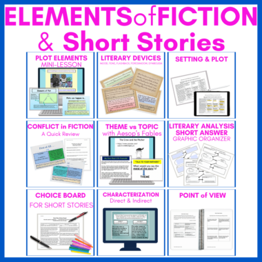 Elements of Fiction and Short Stories Mini-Lessons for Middle School ...