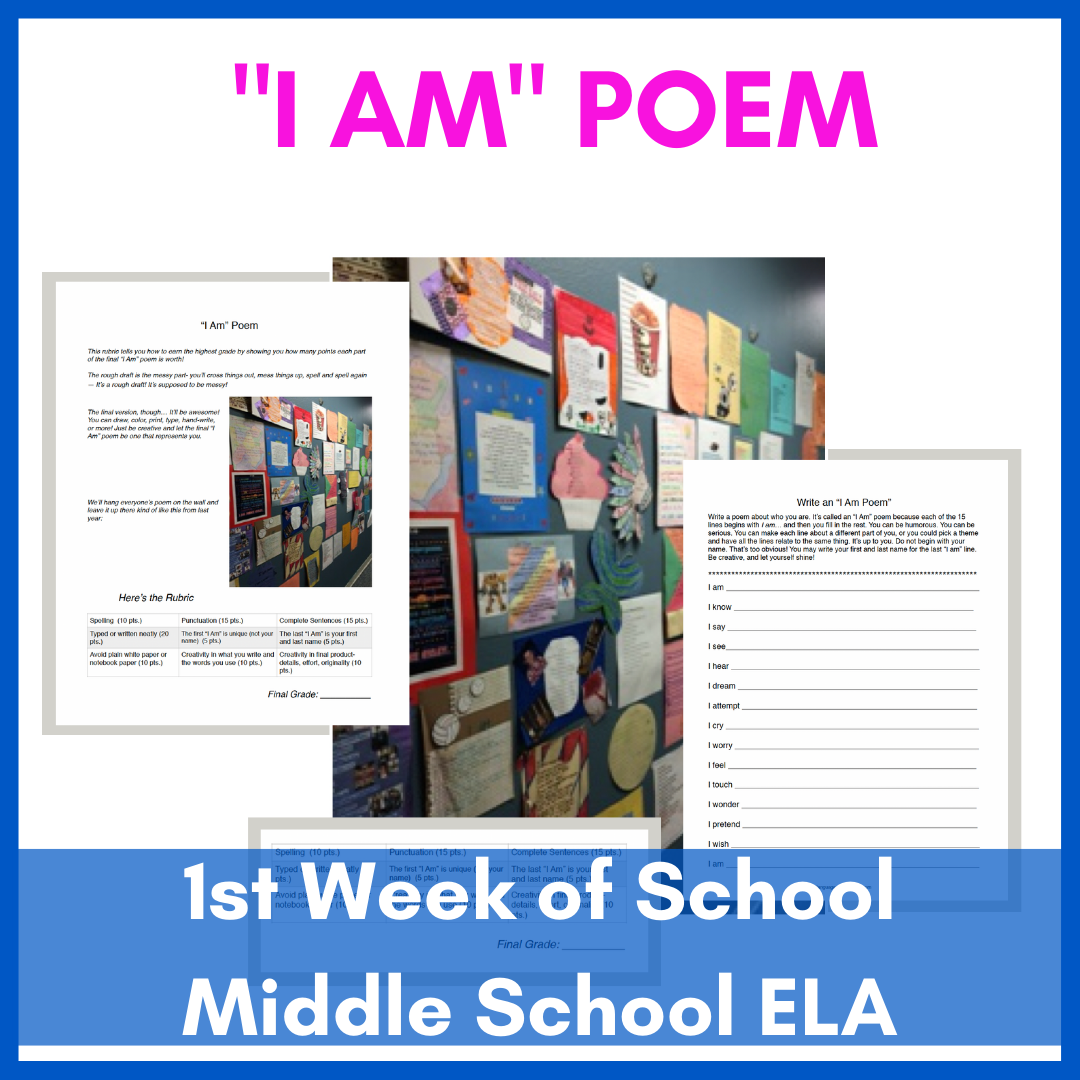 First Day Lesson Plans for Middle School ELA - Language Arts Teachers