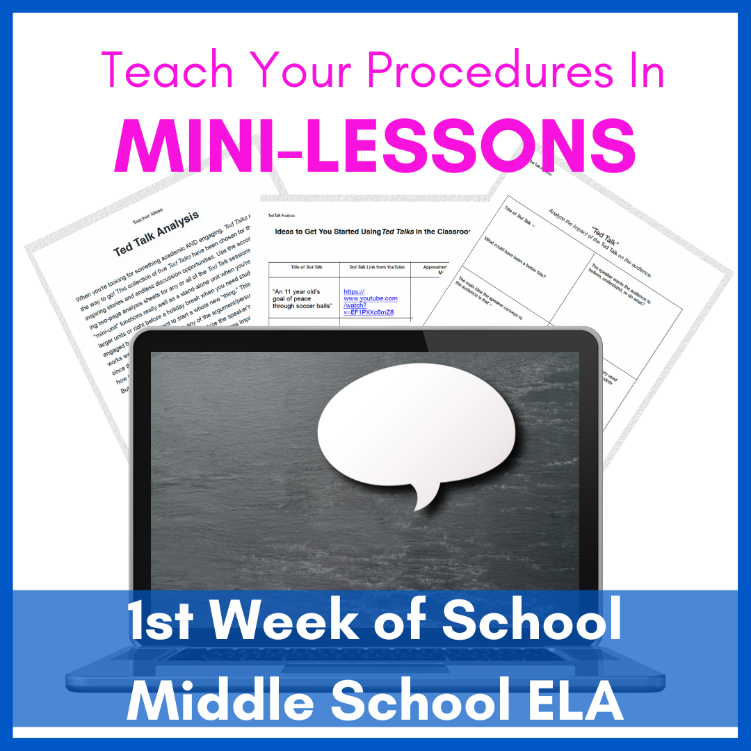 Mini-Lessons for The First Week of Class - Language Arts Teachers