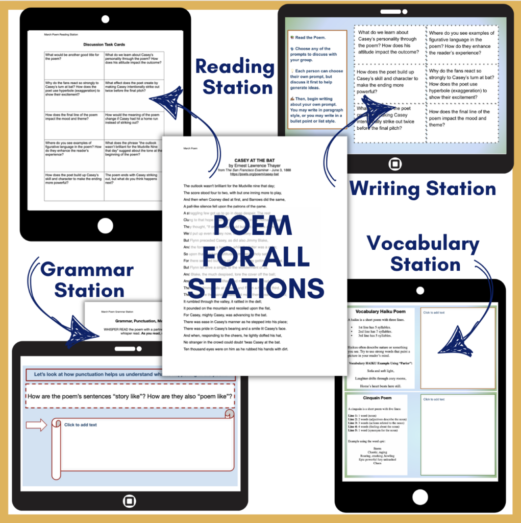No-Prep Middle School ELA Stations for March: Fiction, Nonfiction ...